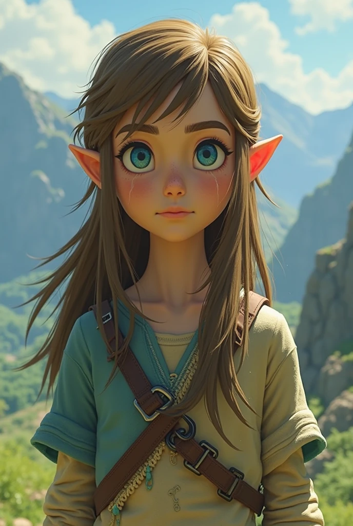 Create me as if I were a character from Tloz Botw with long straight ...