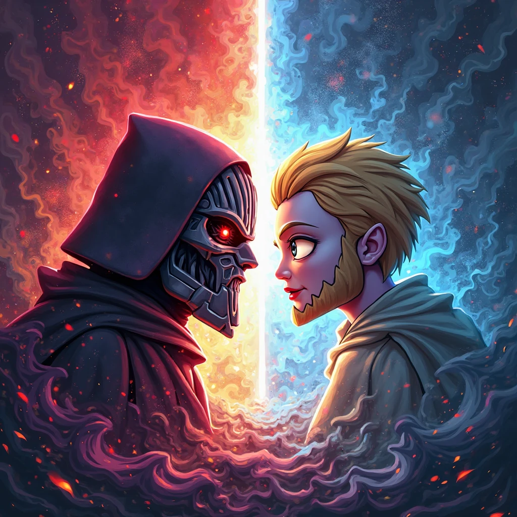 Make me a Star Wars Sith and Jedi emoji - SeaArt AI