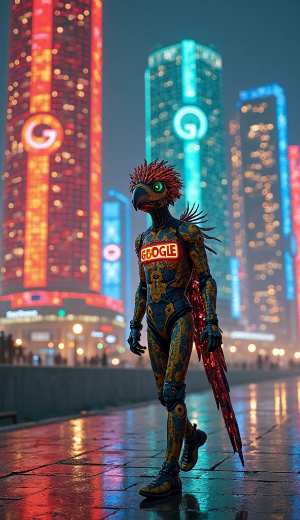 Google – Sundar Pichai A vibrant tech city pulsing with color - SeaArt AI