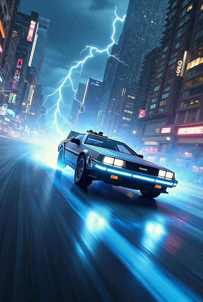 There's a storm outside, and a DeLorean from the movie Back to the ...