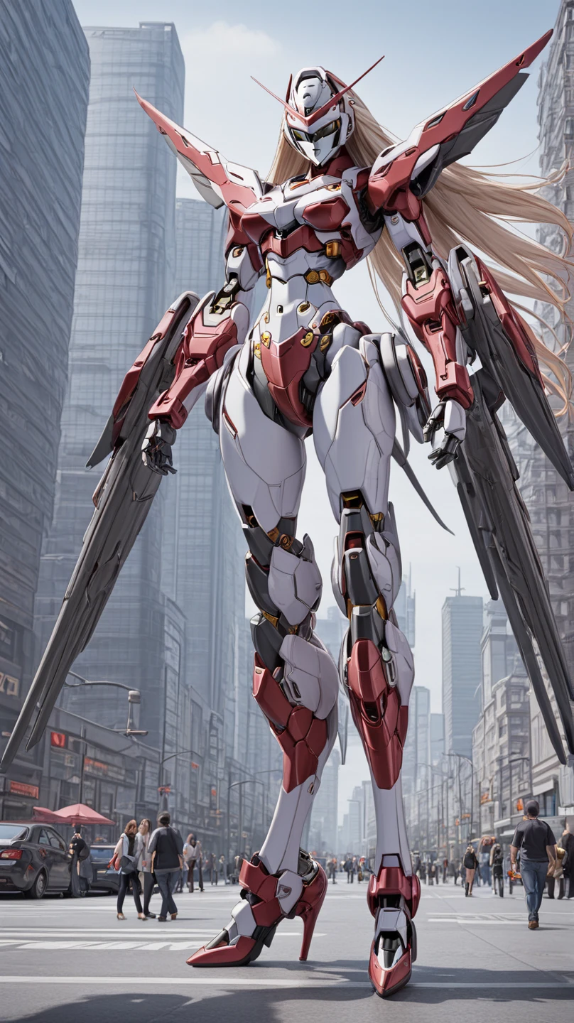 Large White Long Haired Female Robot，Helmet Mask ，Face ，Female mecha ...