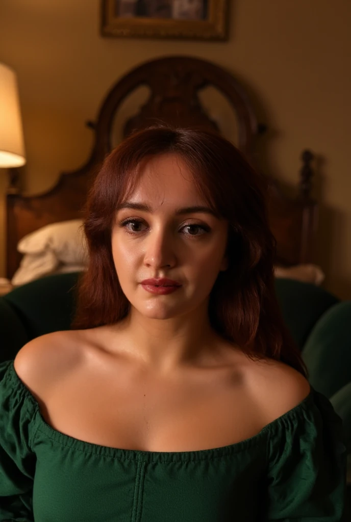 Olivia Cooke, Alicent Hightower, soft candlelight, royal bedchamber - SeaArt AI