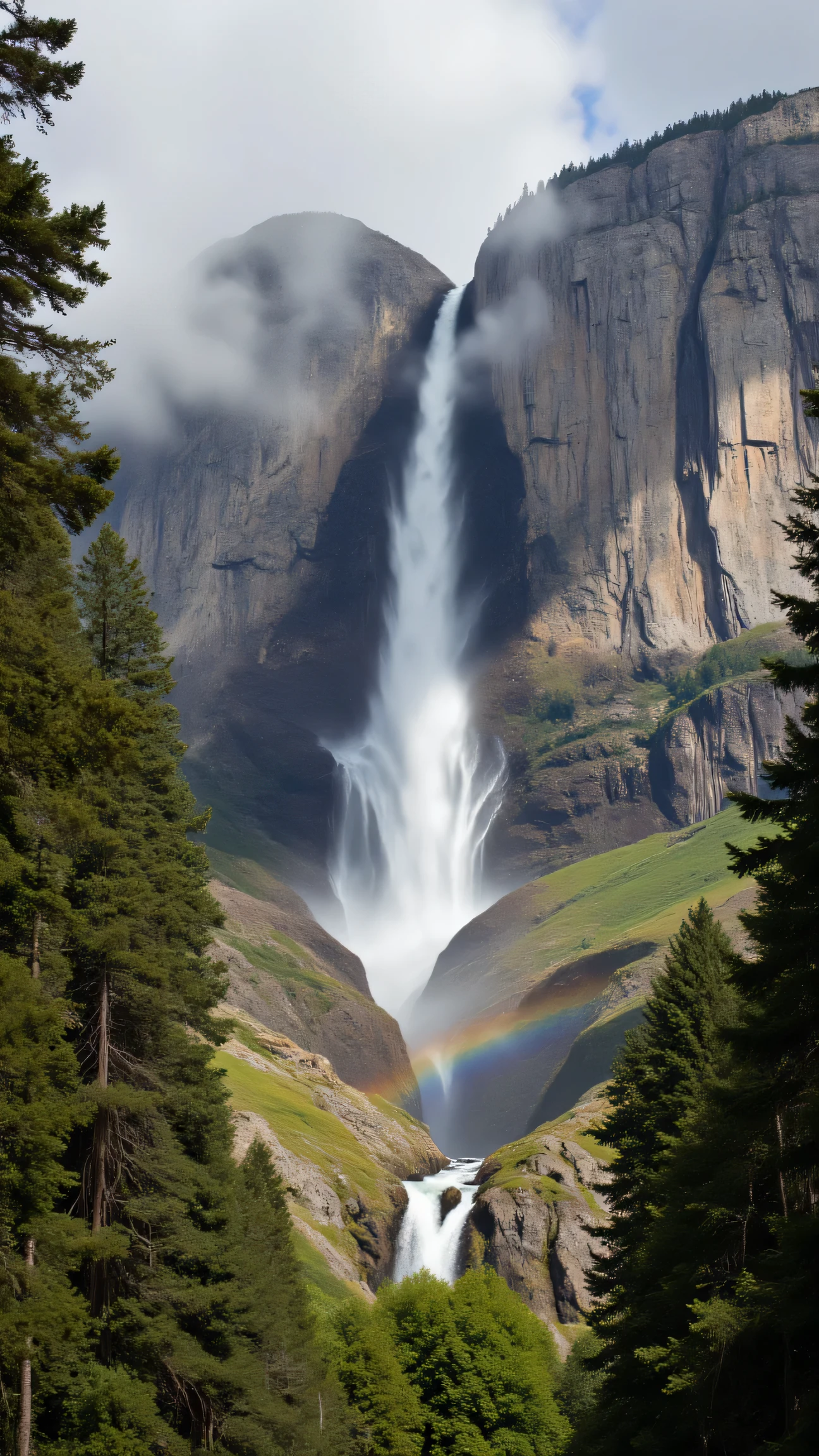 High definition images、A waterfall cascading through the middle of a ...