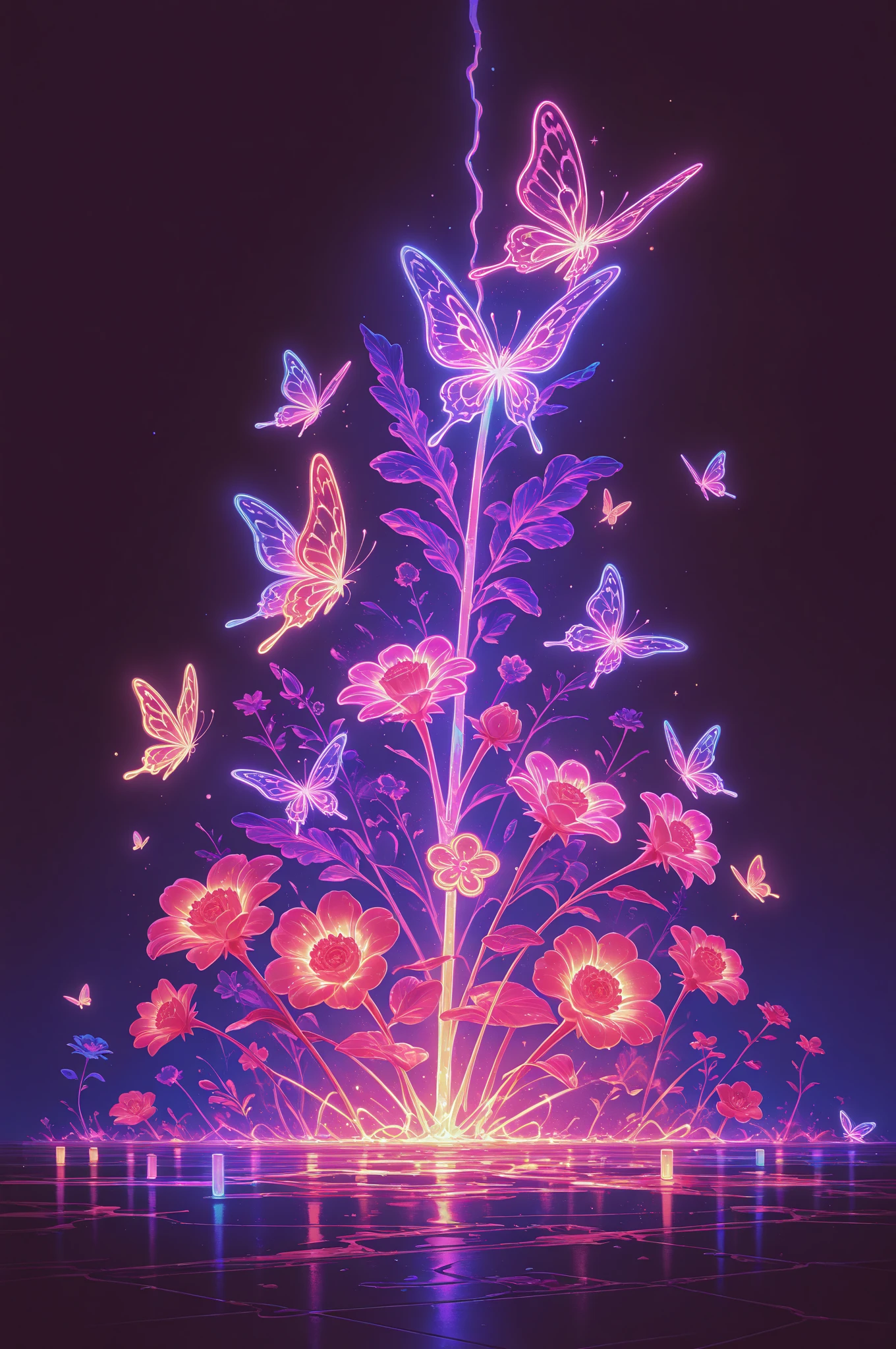 Neon aesthetic, neon colors, glowing, glow effect, vibrant colors ...