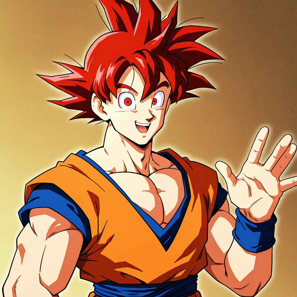 1 boy, Son Goku Dragón Ball, Goku Orange clothes, Goku with red hair ...