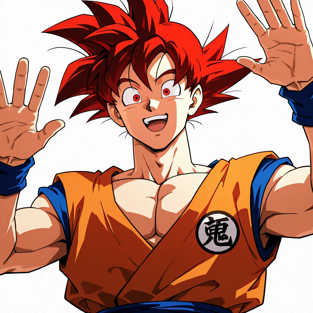 1 boy, Son Goku Dragón Ball, Goku Orange clothes, Goku with red hair ...