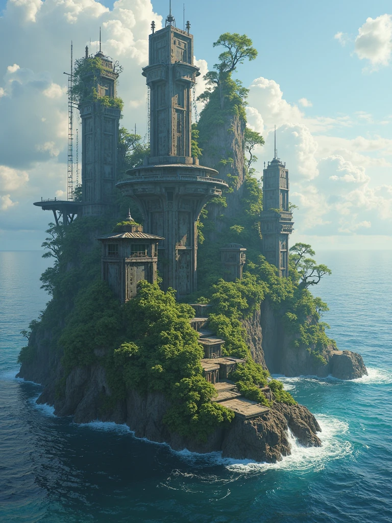 Isolated Island Floating in a Vast Ocean 、Ruins of Japan、 lots of ...