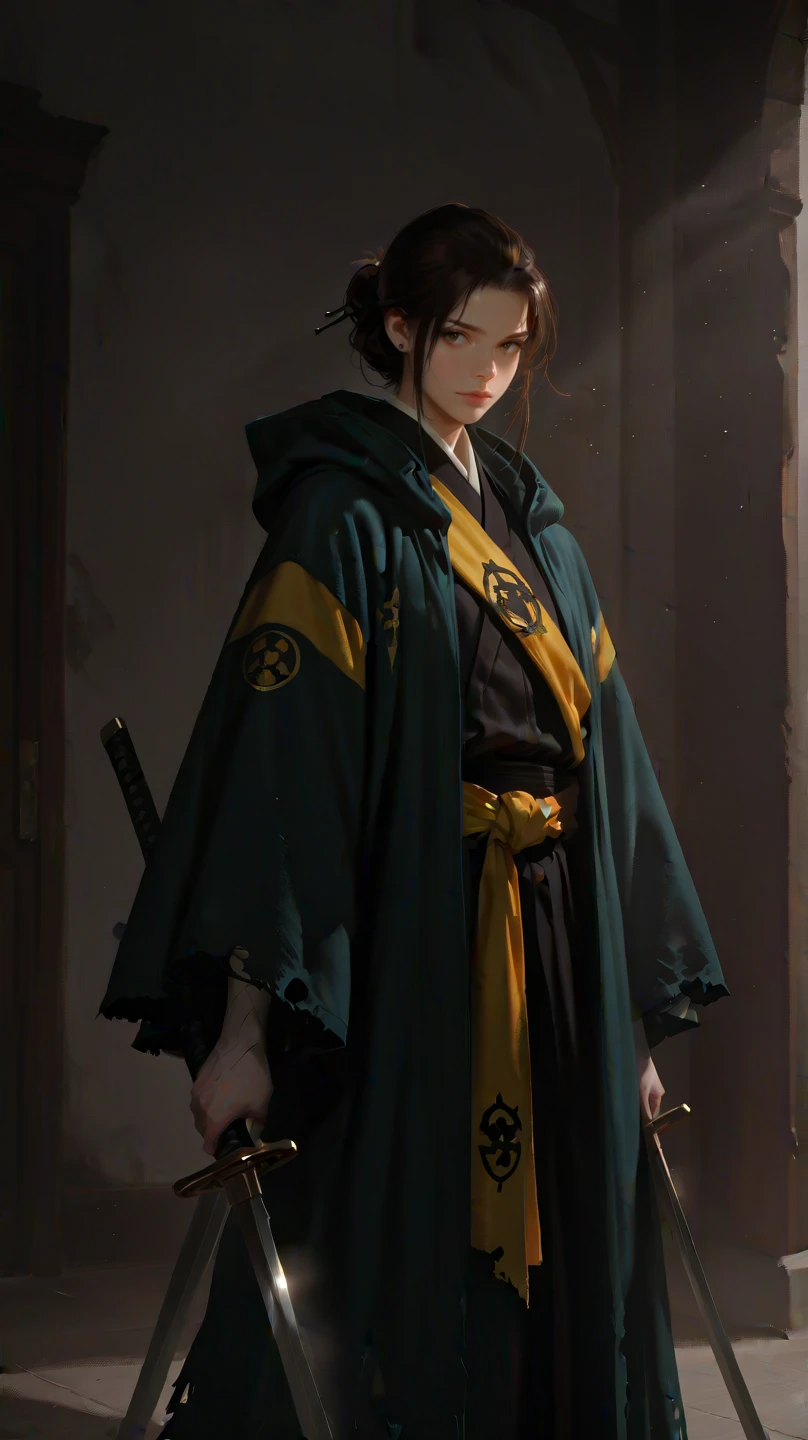 "A melancholic young warrior with a slender build, around 20 years old ...