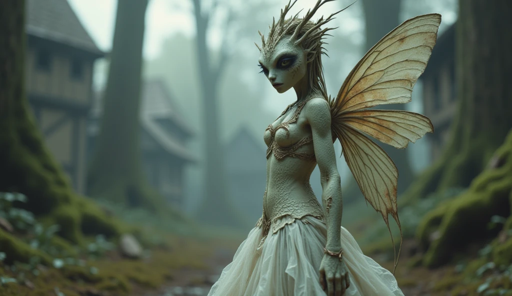 Full body length shot, little [fairy:monster:0.6] clear innocent ...