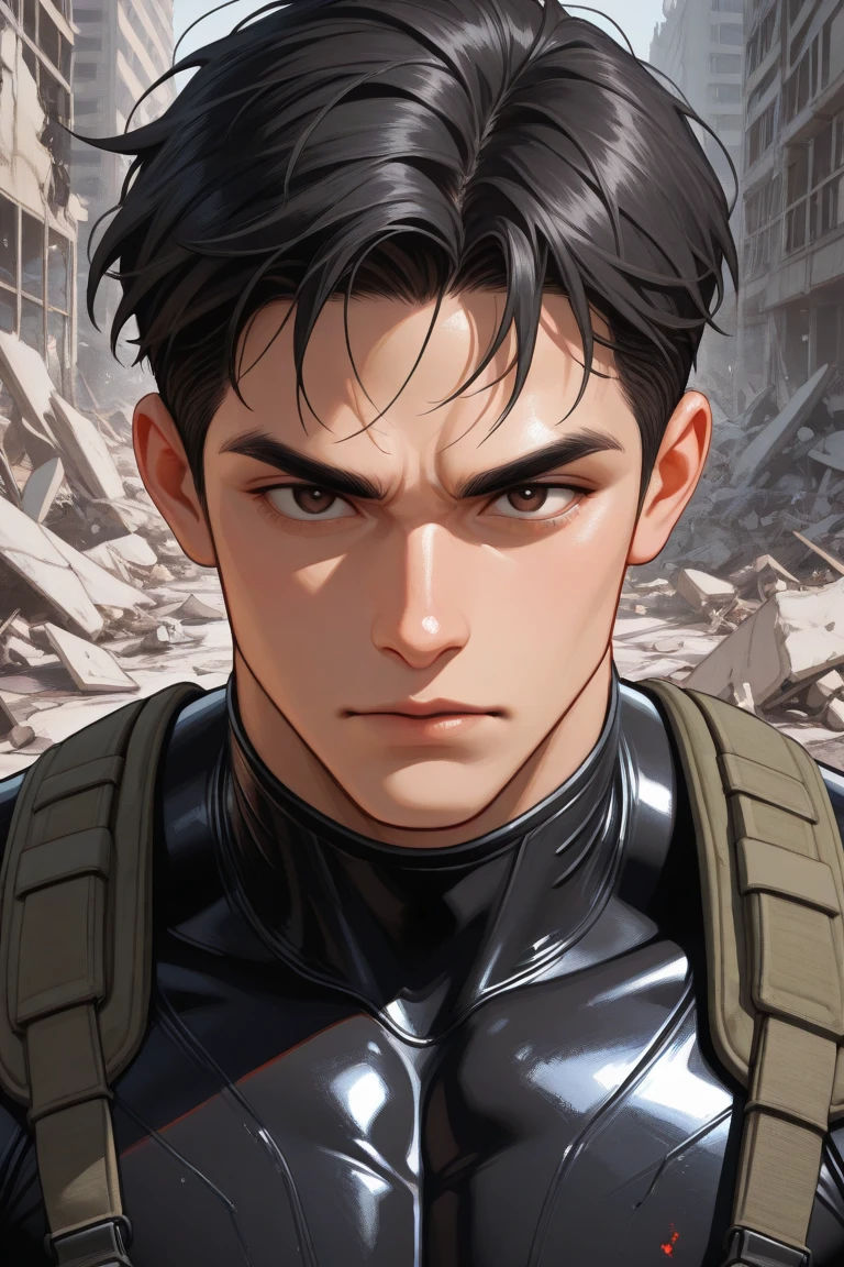 A Handsome Adult Male, muscular body, Apocalypse Scene, Shattered ...