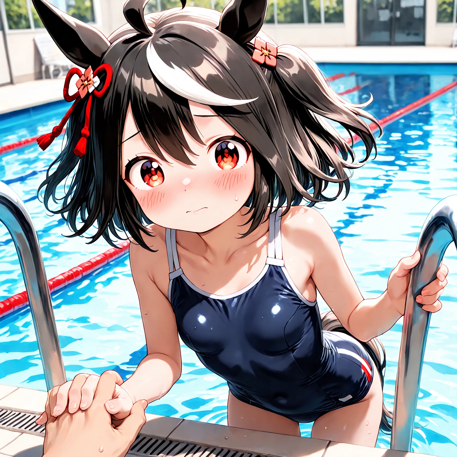 (one girl),kitasan black\(umamusume\),(small breast),horsetail - SeaArt AI