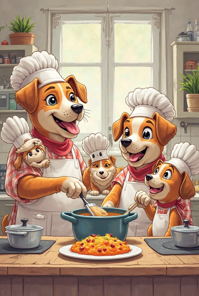 Cooking dogs cooking - SeaArt AI