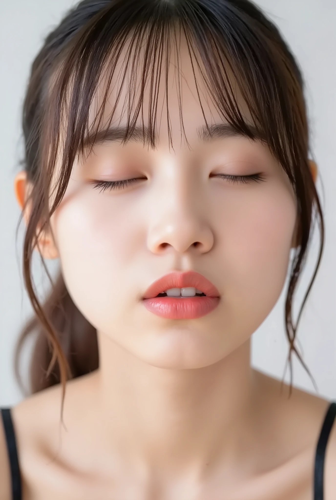 Ultra-detailed close-up of a beautiful girl, collarbone-up composition ...