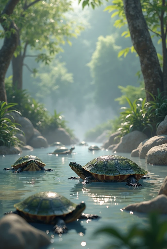 Background hot spring turtles in Hot Springs - SeaArt AI