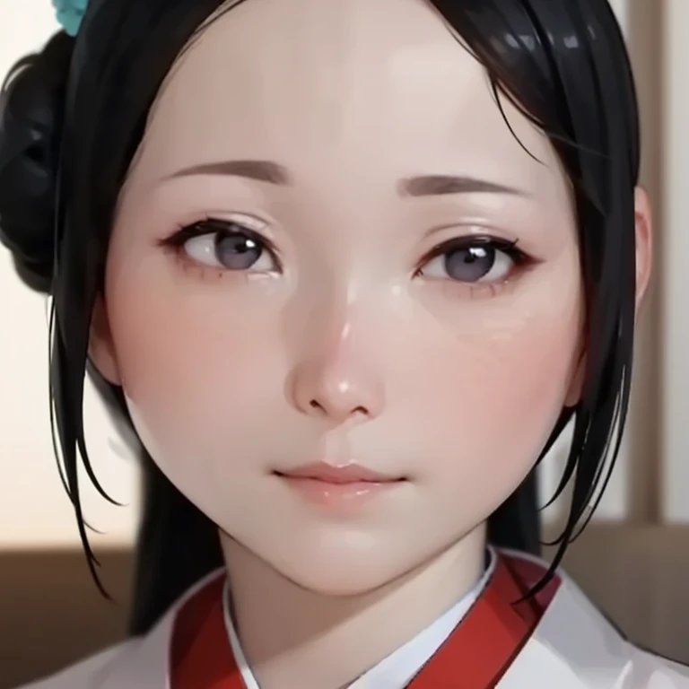 A beautiful japanese woman with an updo hairstyle, slicked back hair ...