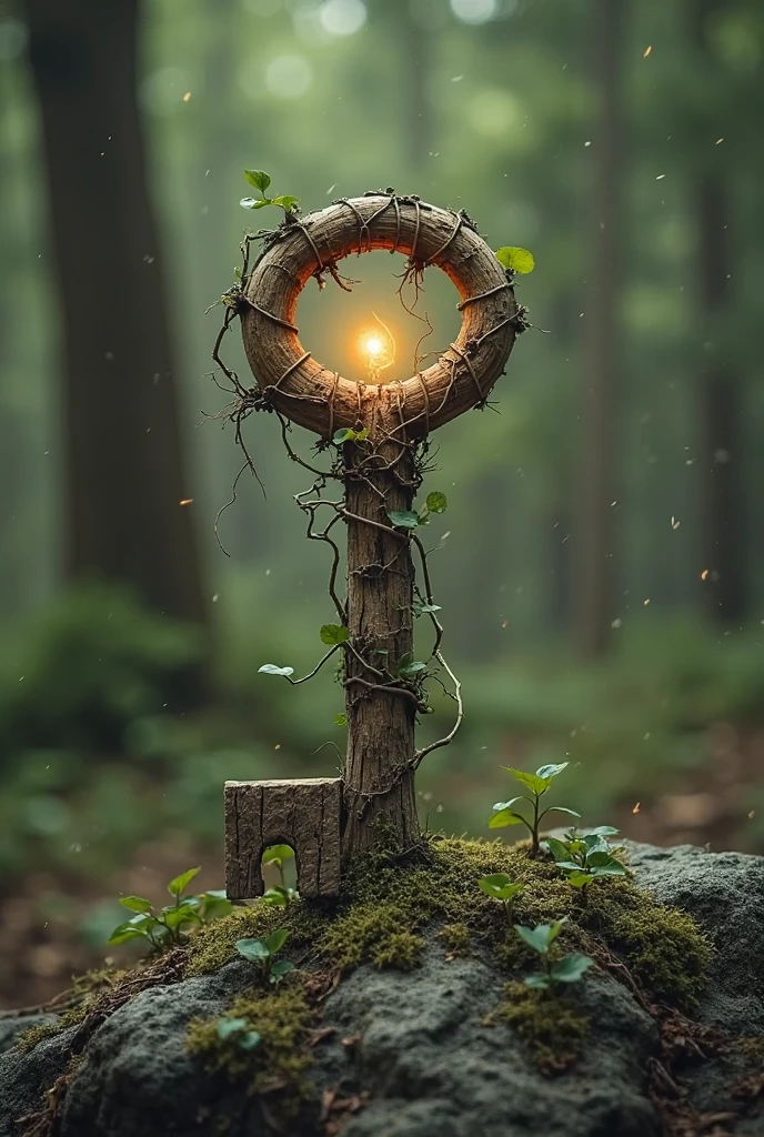Full image of the object. A divine key, a key made from the wood of a ...