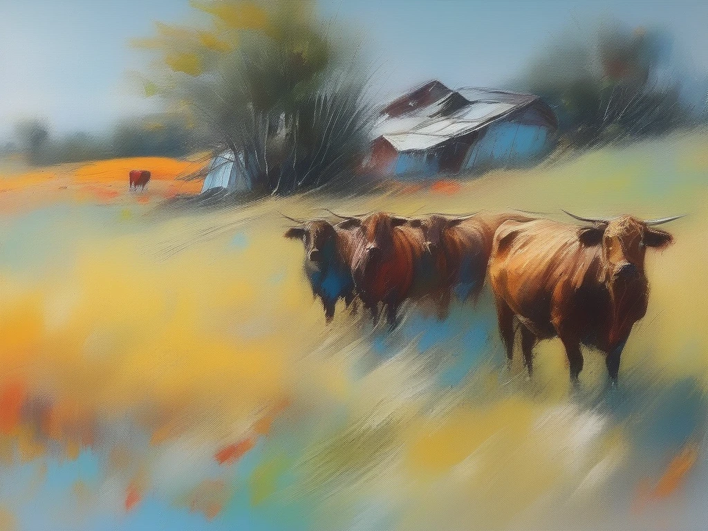 Abstract Impressionism Painting, From a Dutch farm from 1876 - SeaArt AI