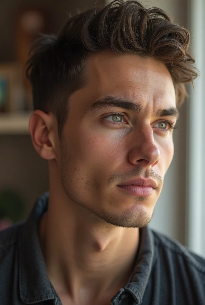 High Quality Realistic Male Avatar, side face close-up ,with exquisite ...