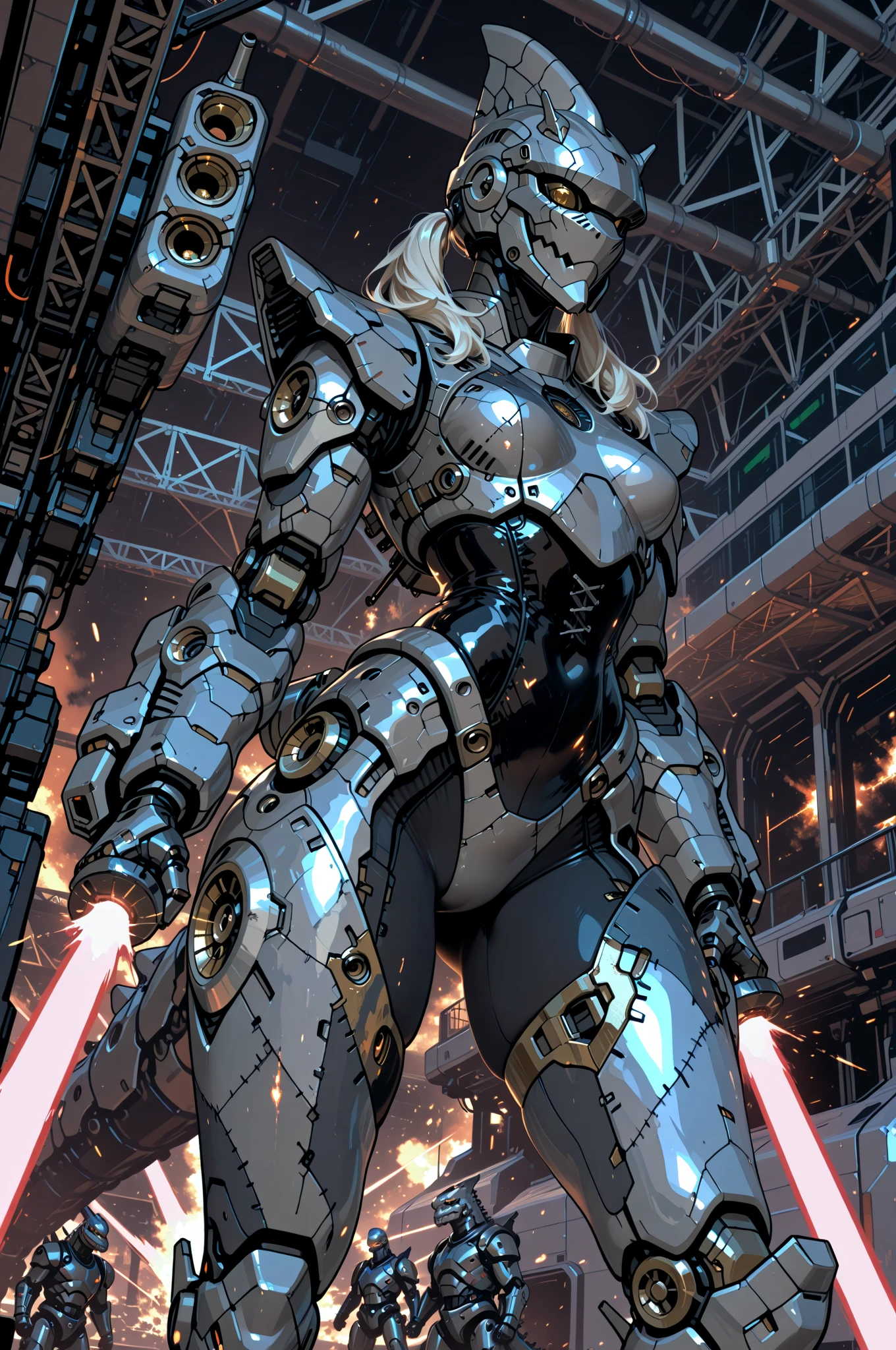 (very sophisticated),A spectacularly distorted cyber Mechagodzilla ...