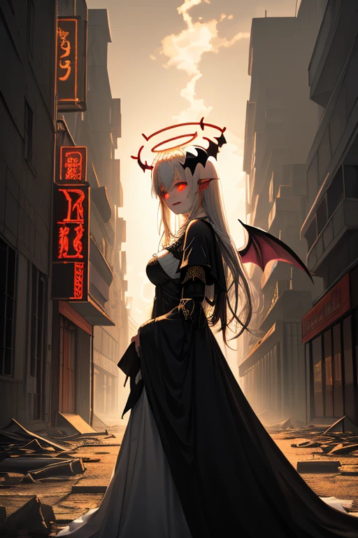 A symmetrical fantasy woman split into two characters: left side is an ...