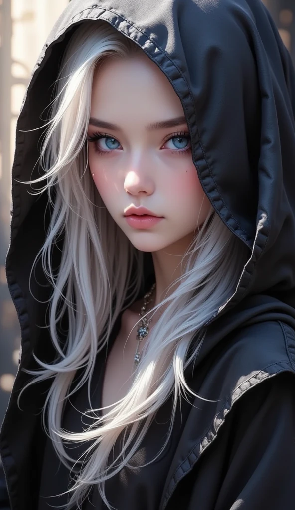 Realistic digital painting of a high-quality woman with a dual ...