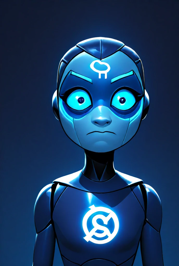 A 3D-rendered Pixar-style character of a humanoid robot with a round ...