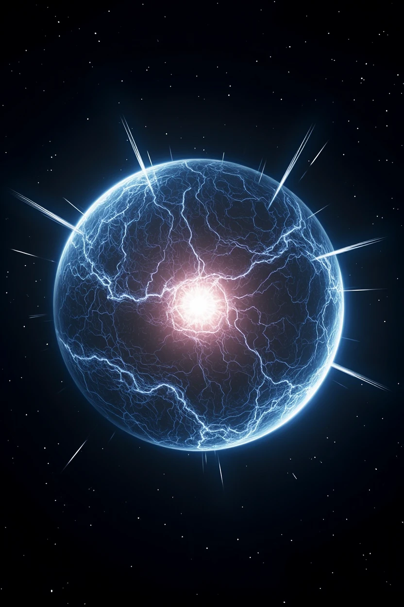 Depict a hyper-realistic neutron star or magnetar in deep space - SeaArt AI