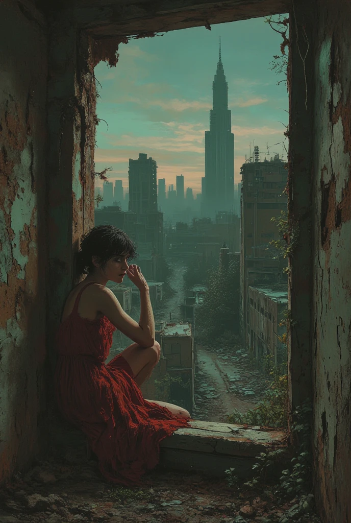 A young 20-something with tousled black hair sits thoughtfully on a ...