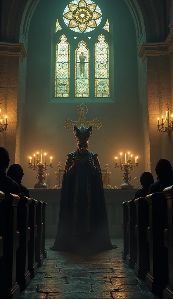 A dark and moody church setting, with Pope John XII acting out bizarre ...