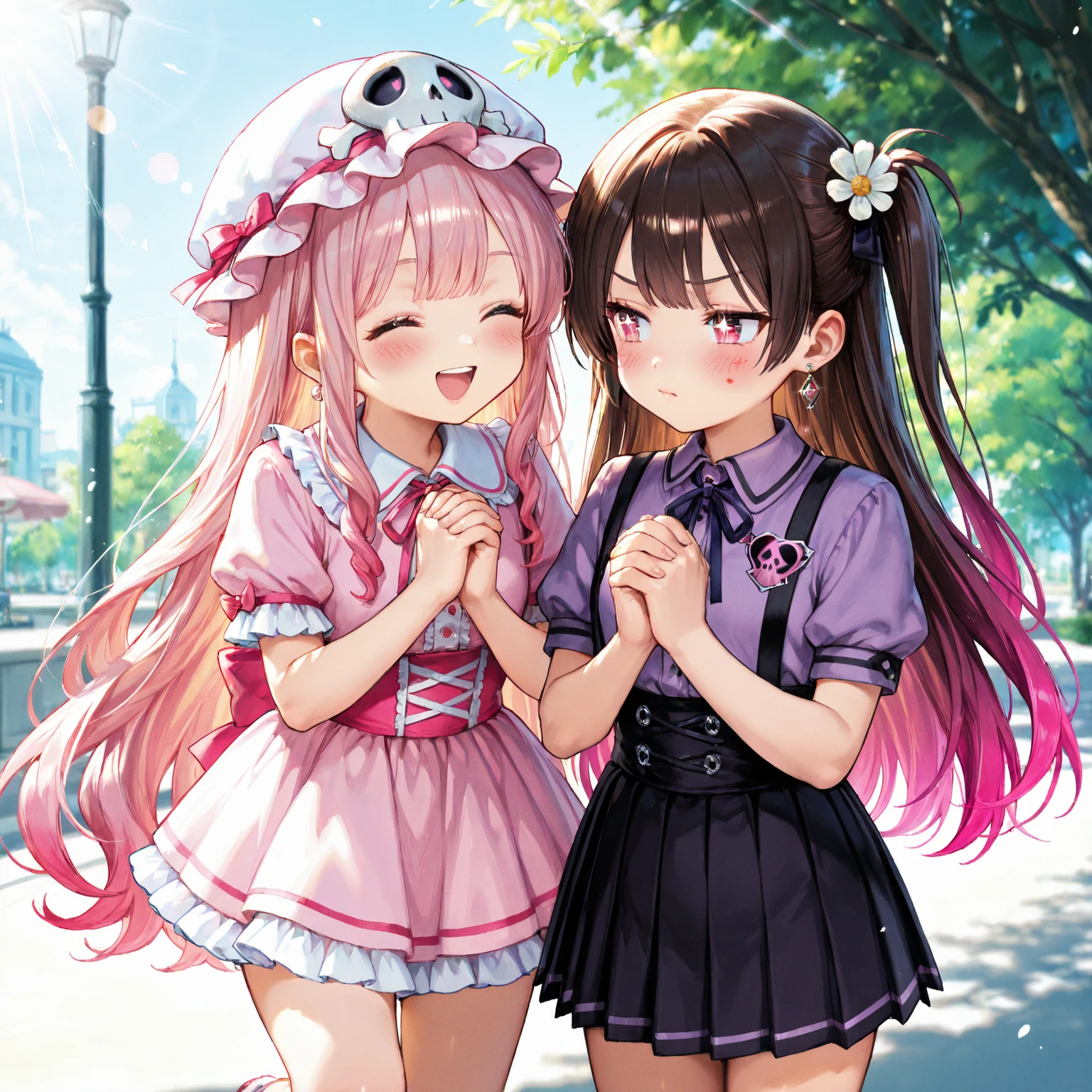 Meroko, mikage, two cute anime girls, standing together, anime style ...