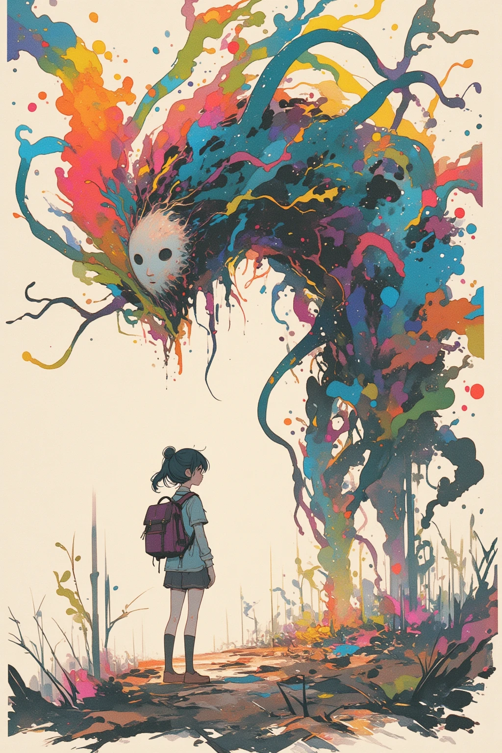 It looks like they were drawn in a messy manner with colorful colored ...