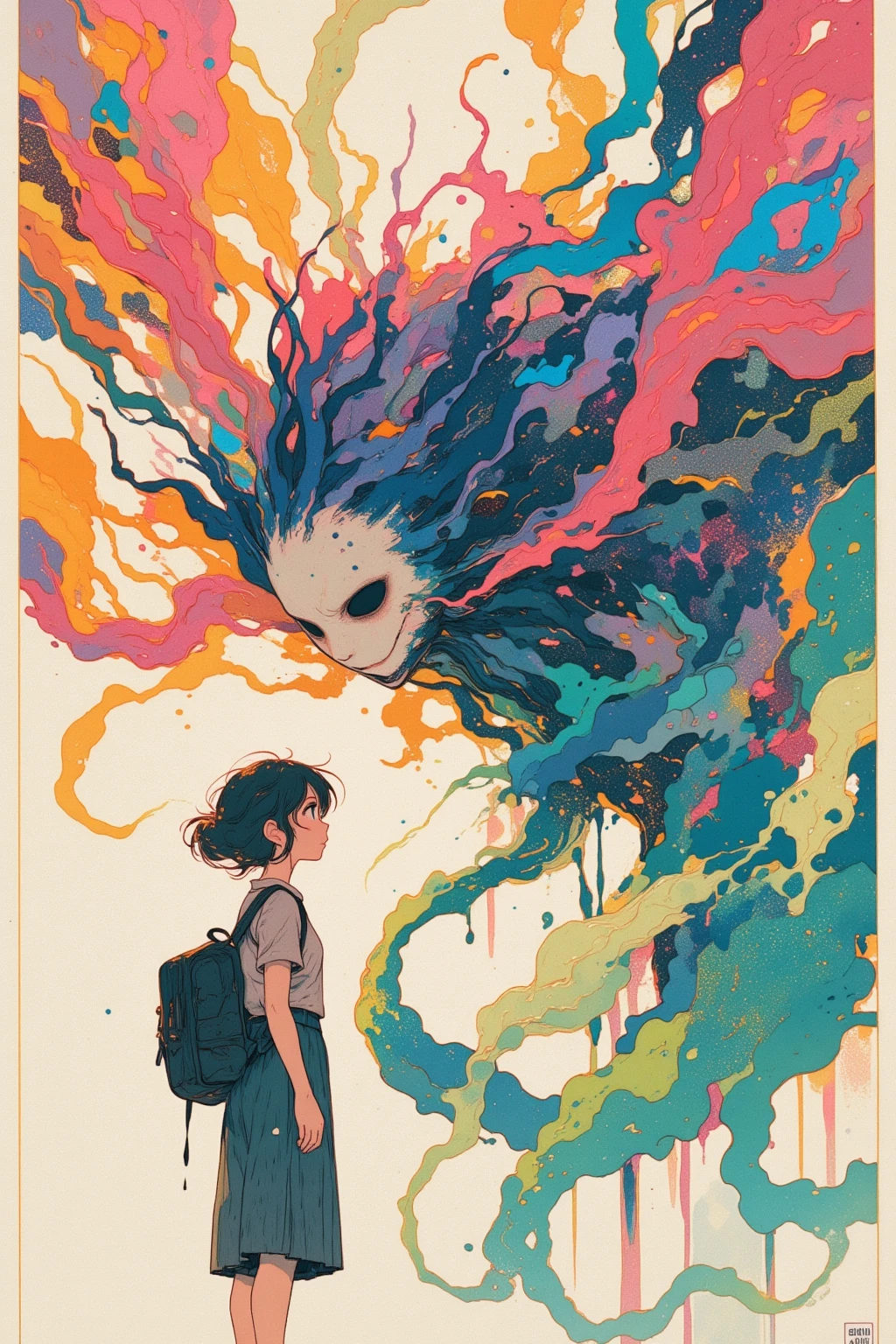 It looks like they were drawn in a messy manner with colorful colored ...