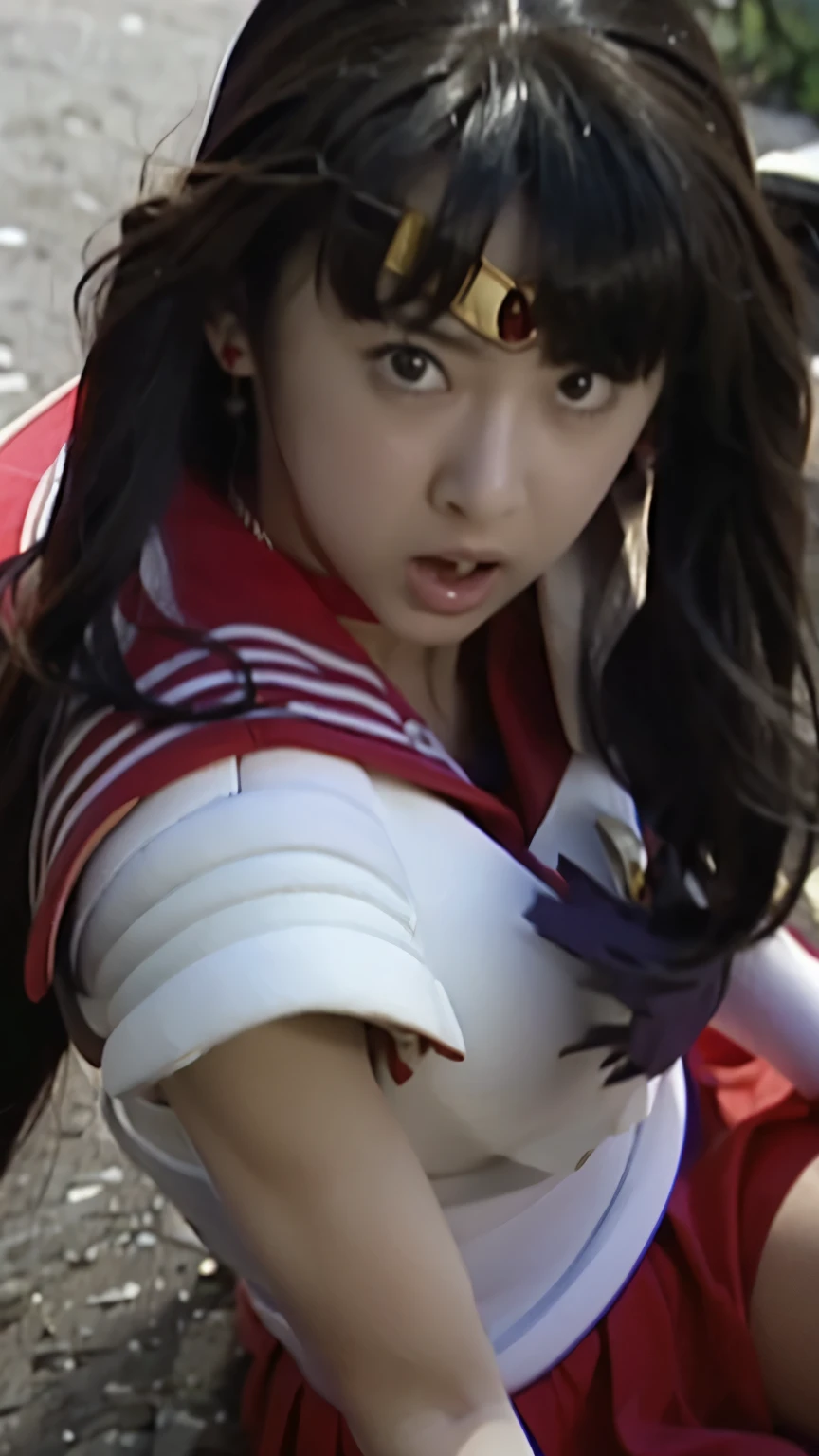 Sailor Mars, nice, masterpiece, hyperreal in Mona's mouth - SeaArt AI