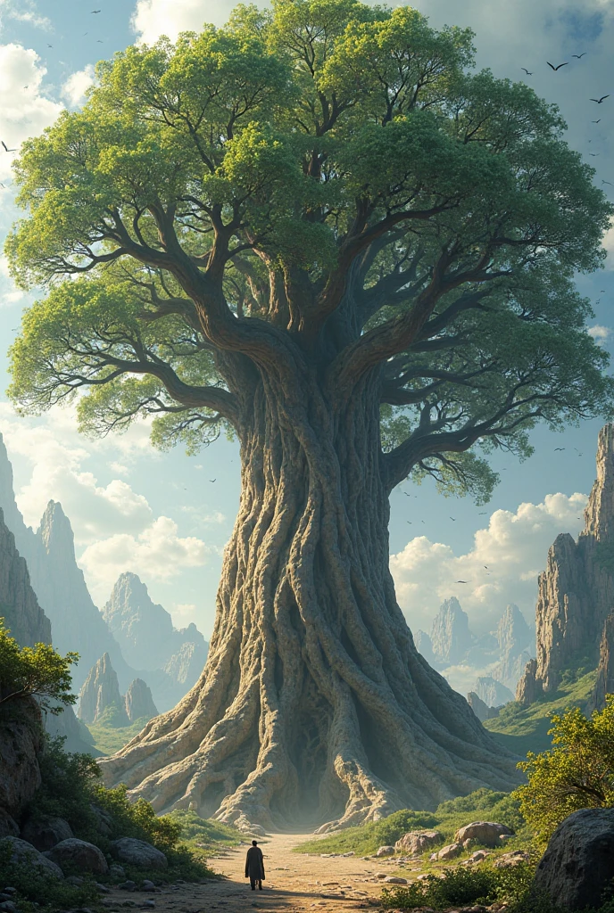 Create very big majestic, ancient and magical tree without garlands or ...