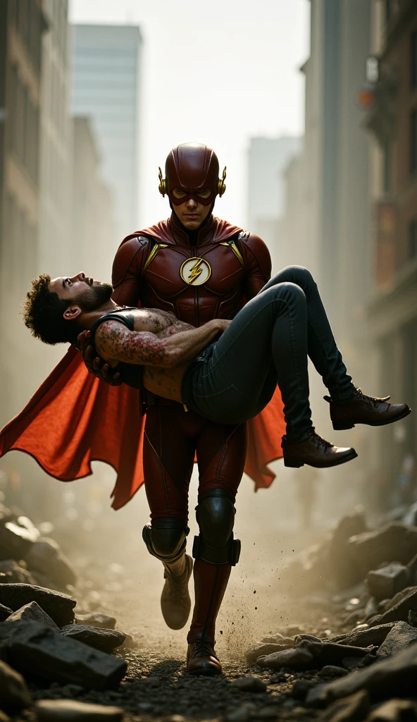 A highly detailed cinematic photo in Zack Snyder slow motion style ...