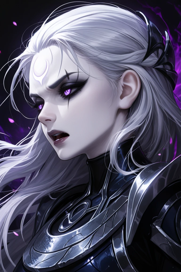 in absolute darkness, profoundly no light, Diana, slender, woman ...