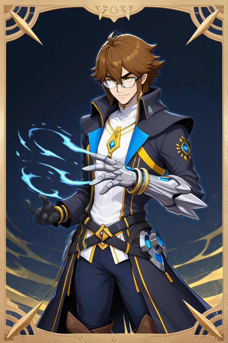 1 , Alone, upper body, male focus, brown hair, yellow eyes,short hair ...