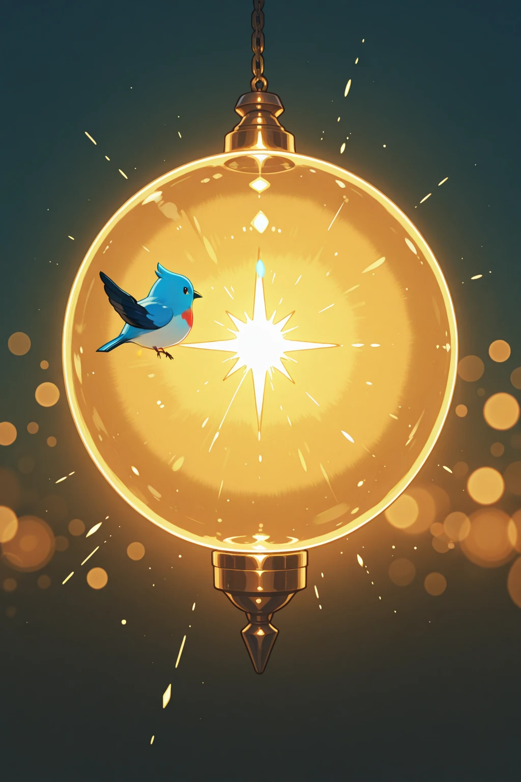 A mesmerizing close-up portrait of a gorgeous little bird illuminated ...