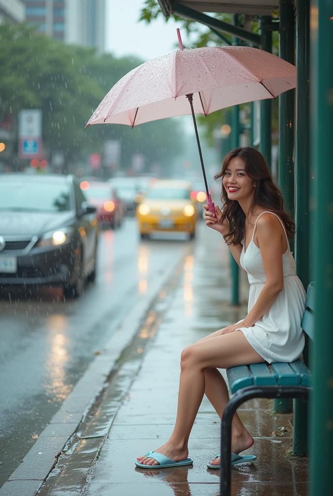Create a photograph, 8K, A haft-body shot of a beautiful Korean woman ...