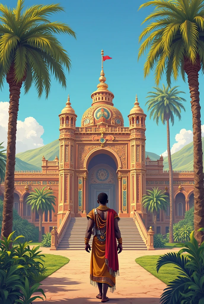 Illustration of African chief's palace - SeaArt AI