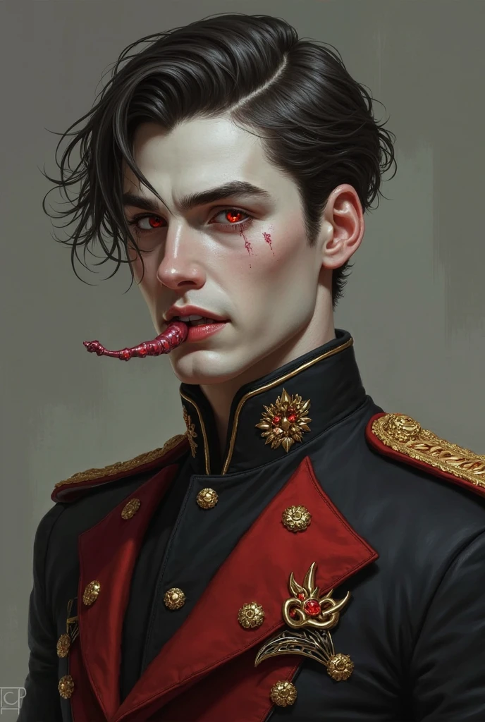 The character in the picture is a young man with a pale face - SeaArt AI