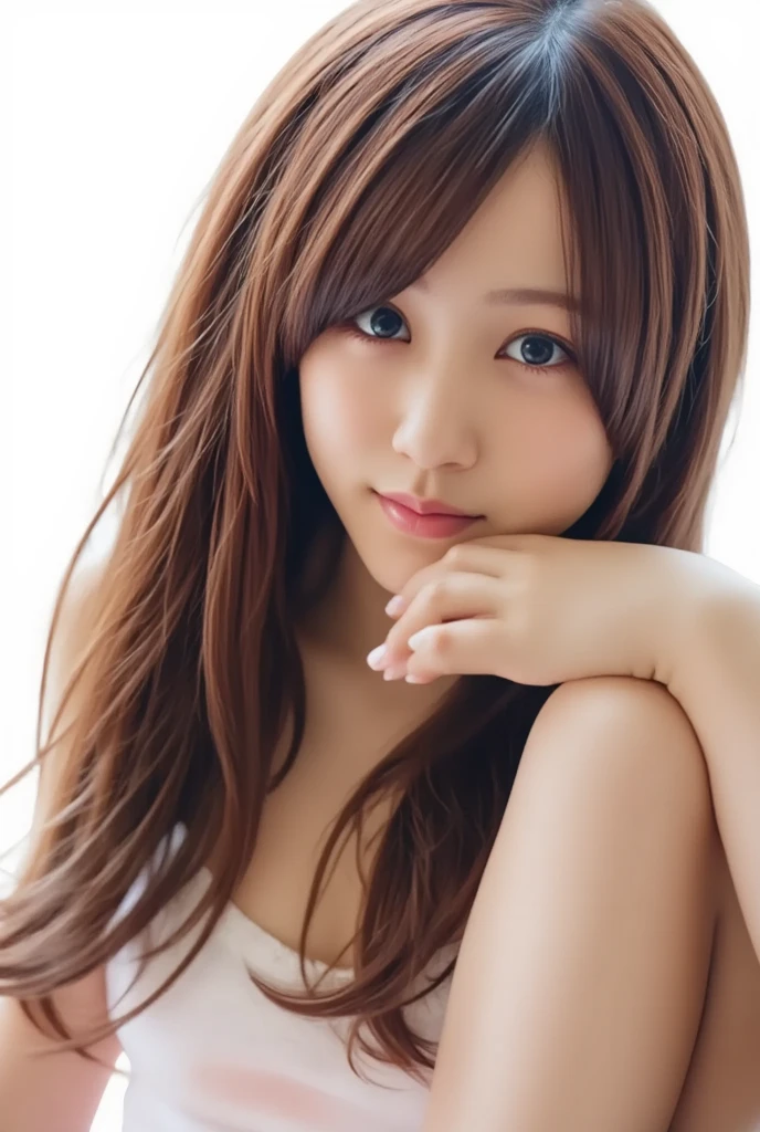 Maid cafe Hold both legs and open your thighs wide realistic - SeaArt AI