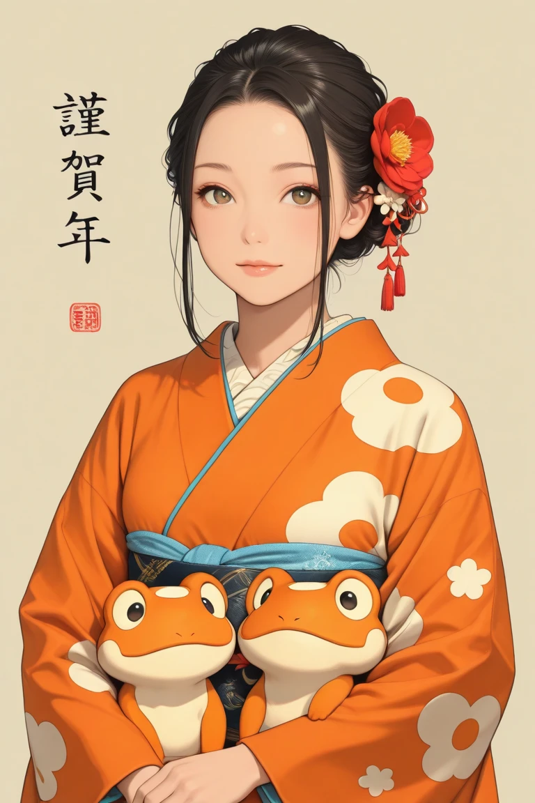 Gamakichi,Orange Toad, kimono, beautiful, cool, graphics - SeaArt AI