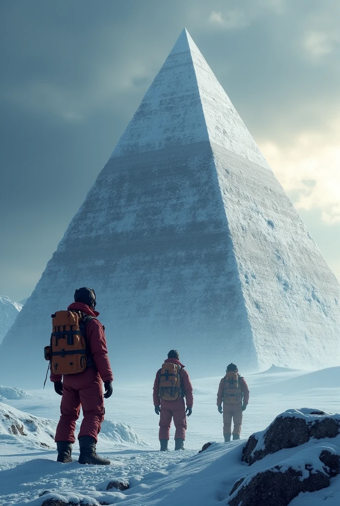 A mysterious ancient pyramid buried under Antarctic ice, cinematic ...