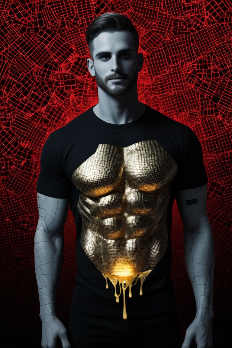 Ultra-detailed gym T-shirt design, flat lay view, (abstract patterns ...