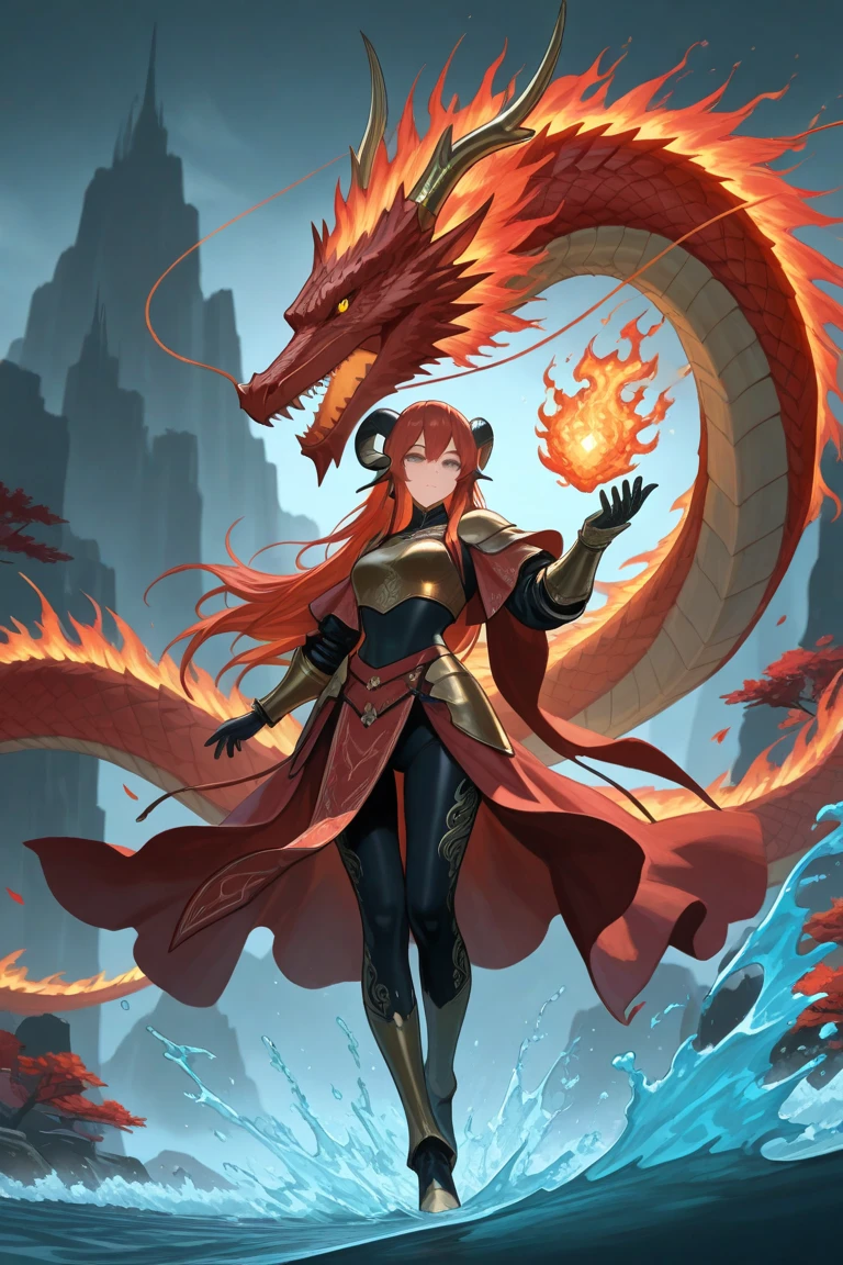 Dynamic fantasy female warrior mid-action, massive ornate gauntlet ...