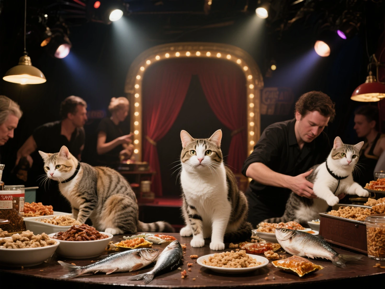 Cats working in a cabaret, humans contributing large amounts of cat ...