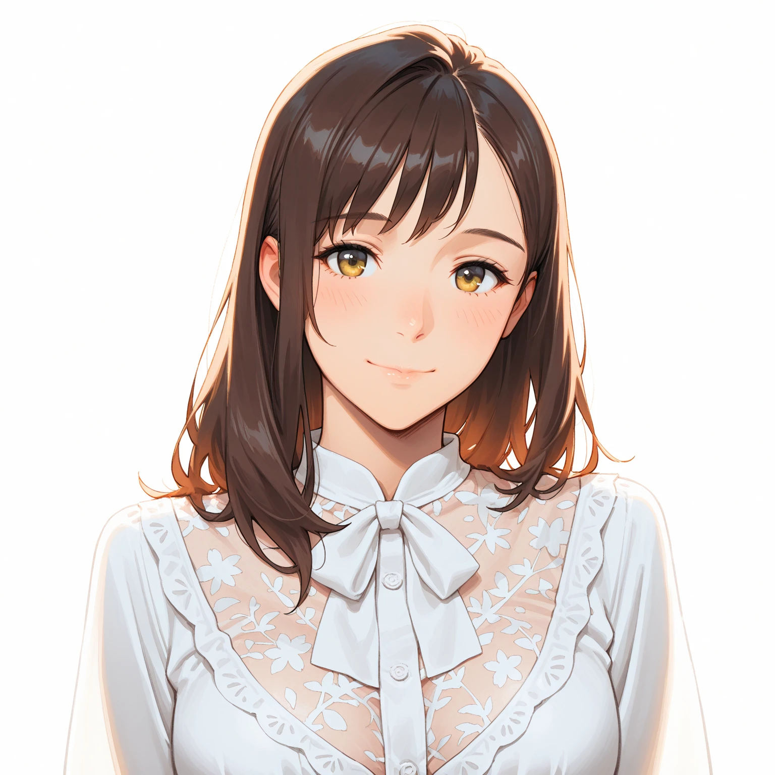 Masterpiece, best quality, white background, 1girl, bust shot - SeaArt AI