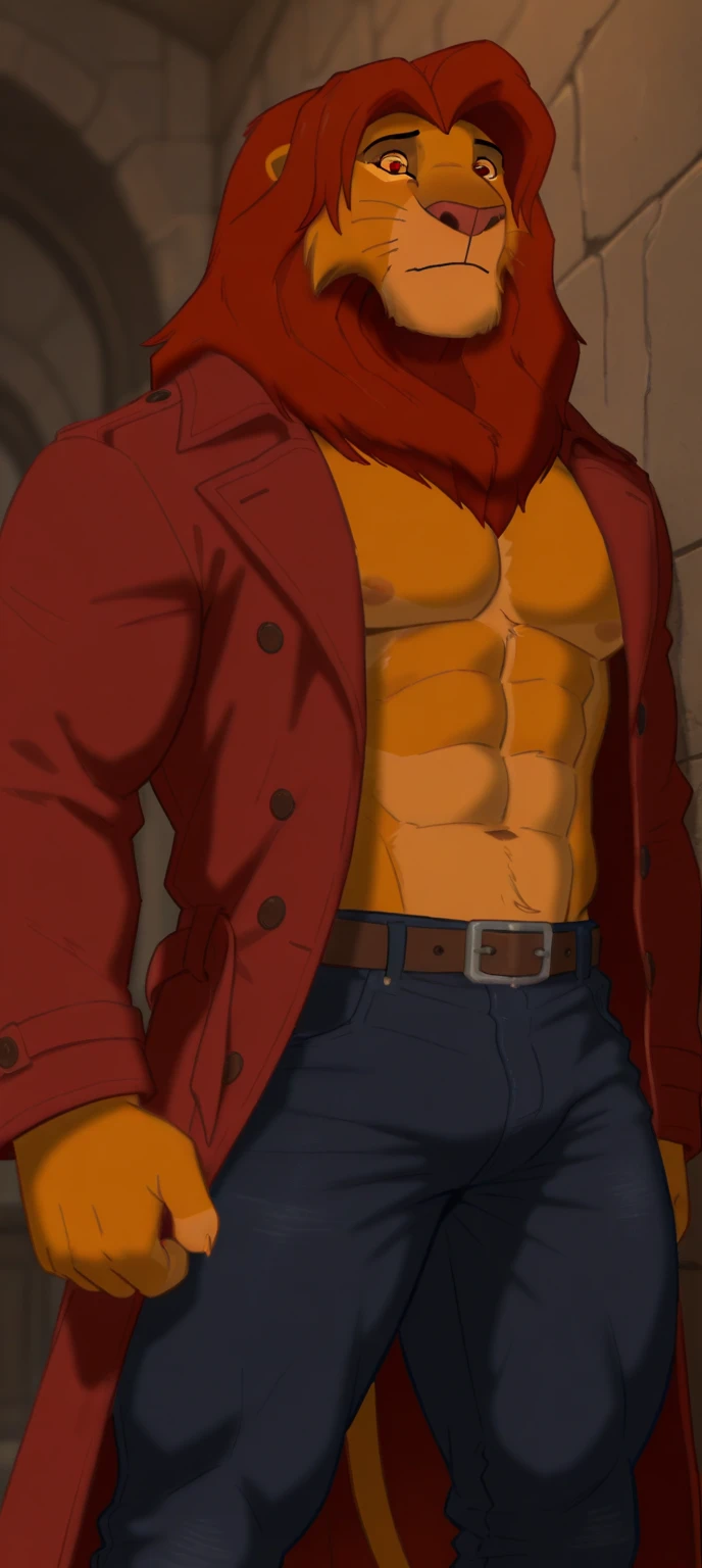 Simba An anthropomorphic Lion, humanoid beast . muscular body - SeaArt AI