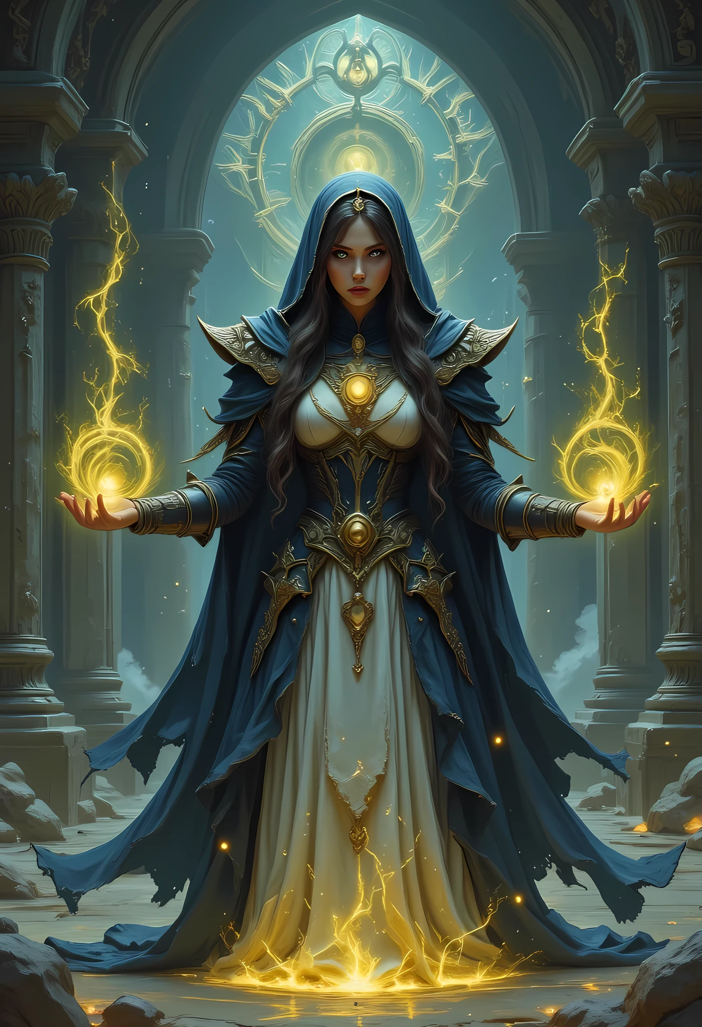 Portrait of a nun making an exorcism on a sleeping , fantasy portrait ...